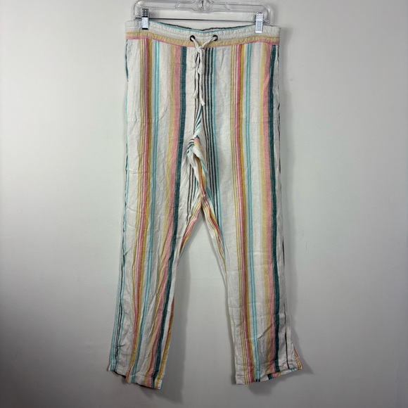 Per Se | Pants & Jumpsuits | Per Se Linen Pants Womens M Soft Stripe ...